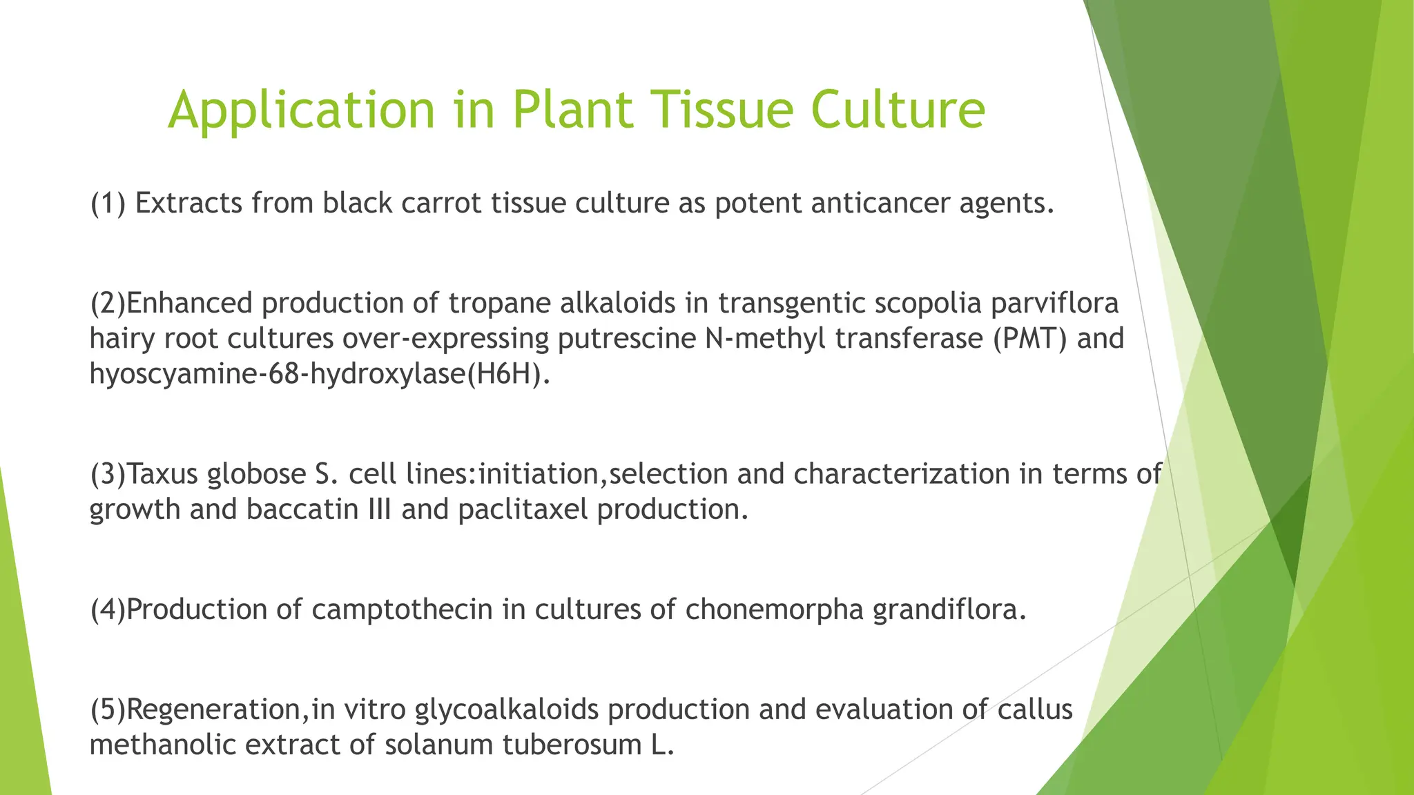Plant Tissue culture and the application of tissue culture | PPTX