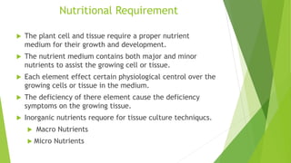 Plant Tissue culture and the application of tissue culture | PPTX