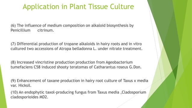 Plant Tissue culture and the application of tissue culture | PPTX | Vaccines | Medical Health