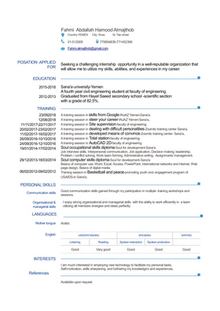 Fahmi almajthob cv | PDF | Careers