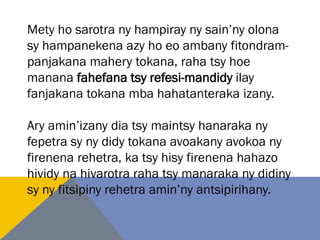 Fahoriana lehibe sy safidy roa | PPT