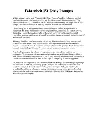 Fahrenheit 451 Essay Prompts.pdf
