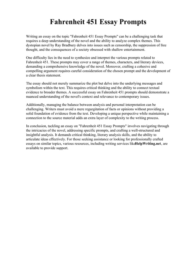 Fahrenheit 451 Essay Prompts.pdf