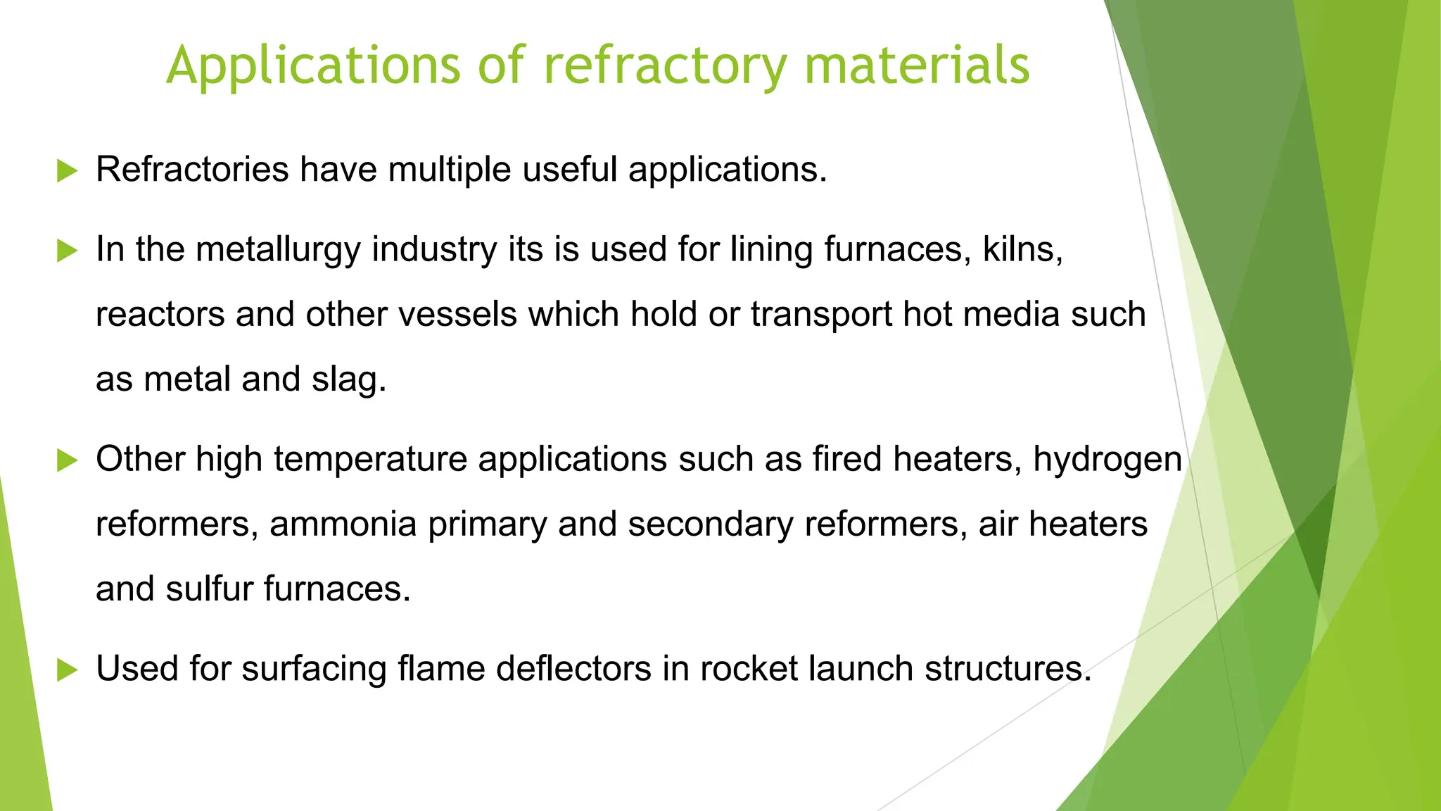 Presentation on refractory materials used in engineering | PDF