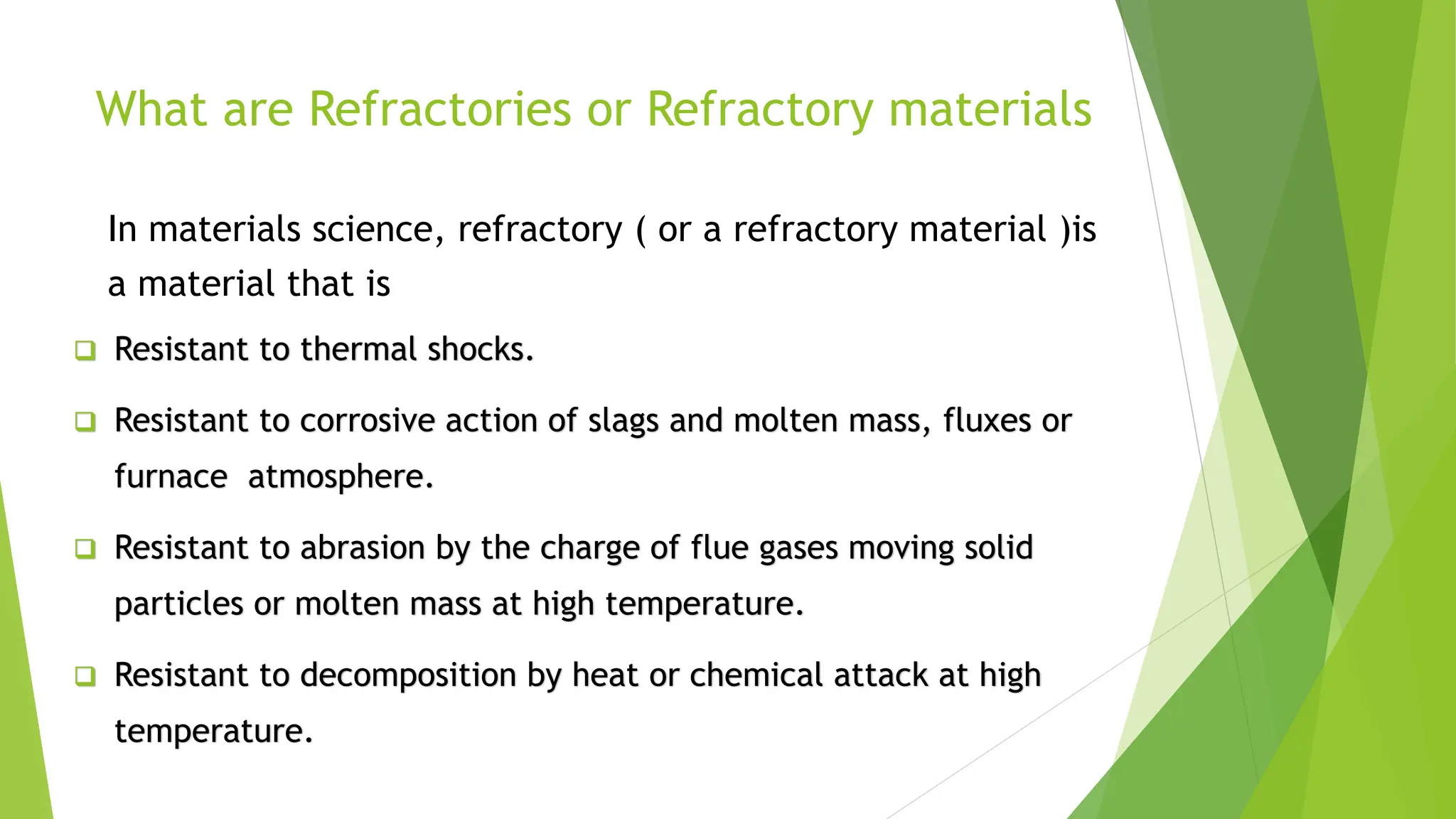 Presentation on refractory materials used in engineering | PDF