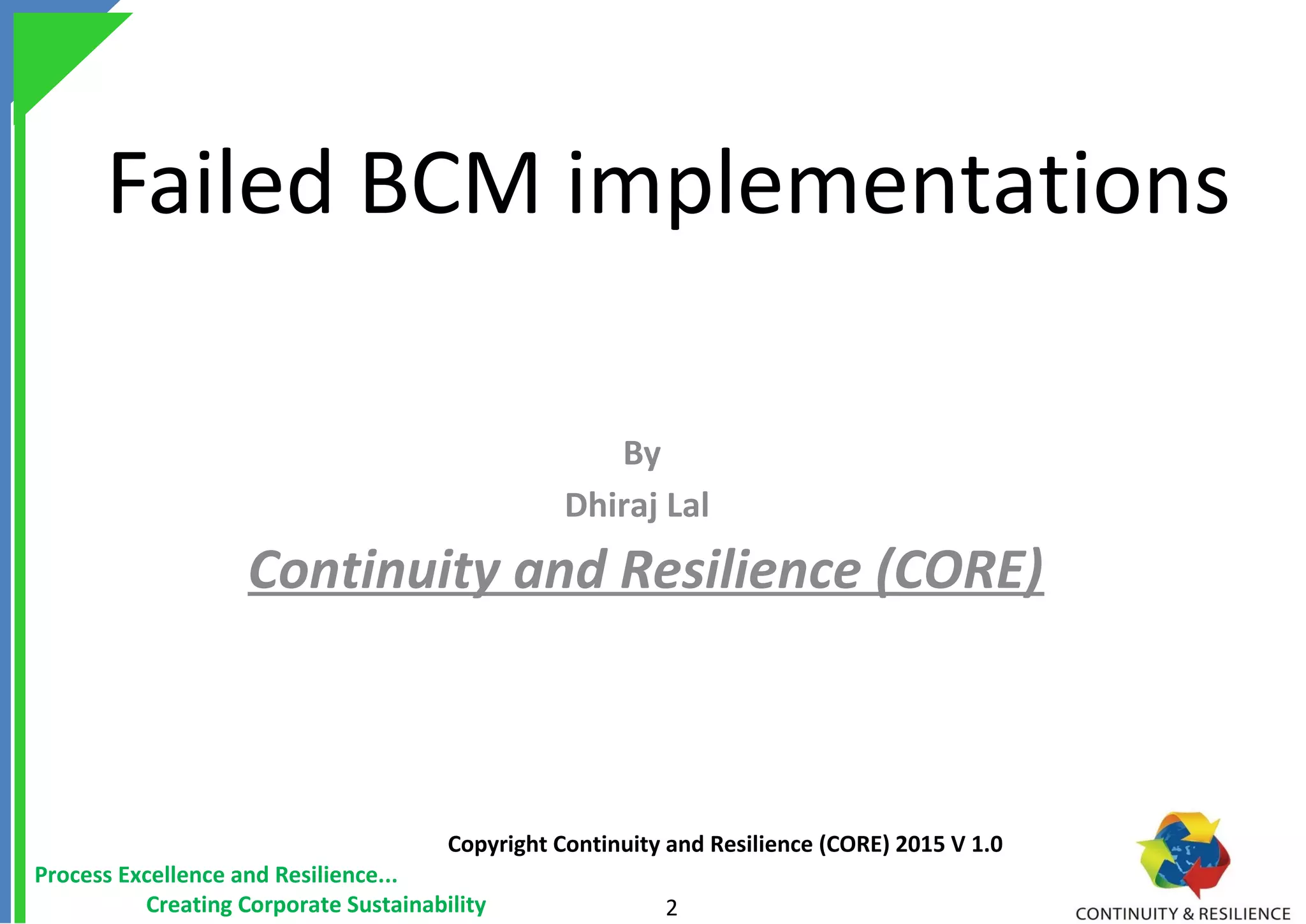 Failed BCM Implementations | PPT | Free Download