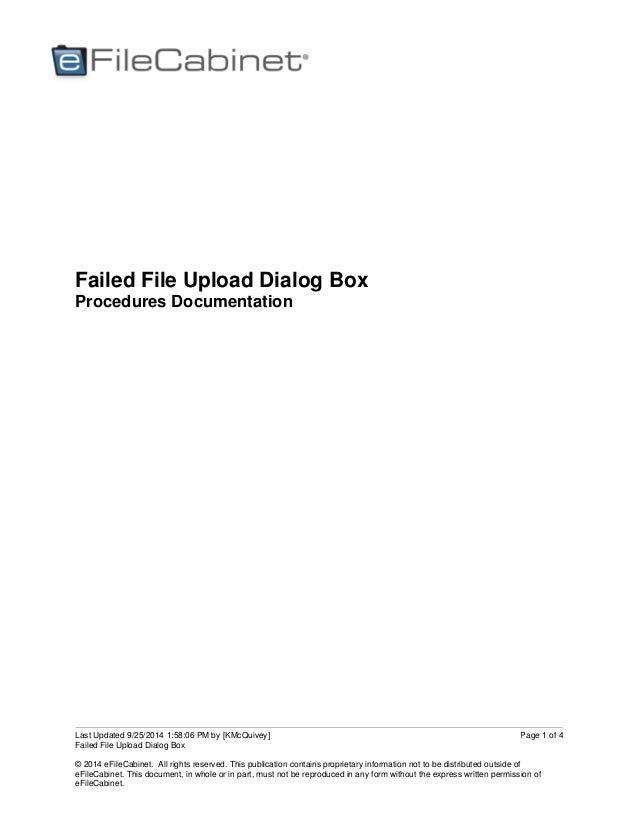 Failed File Upload Dialog Box End User Guide