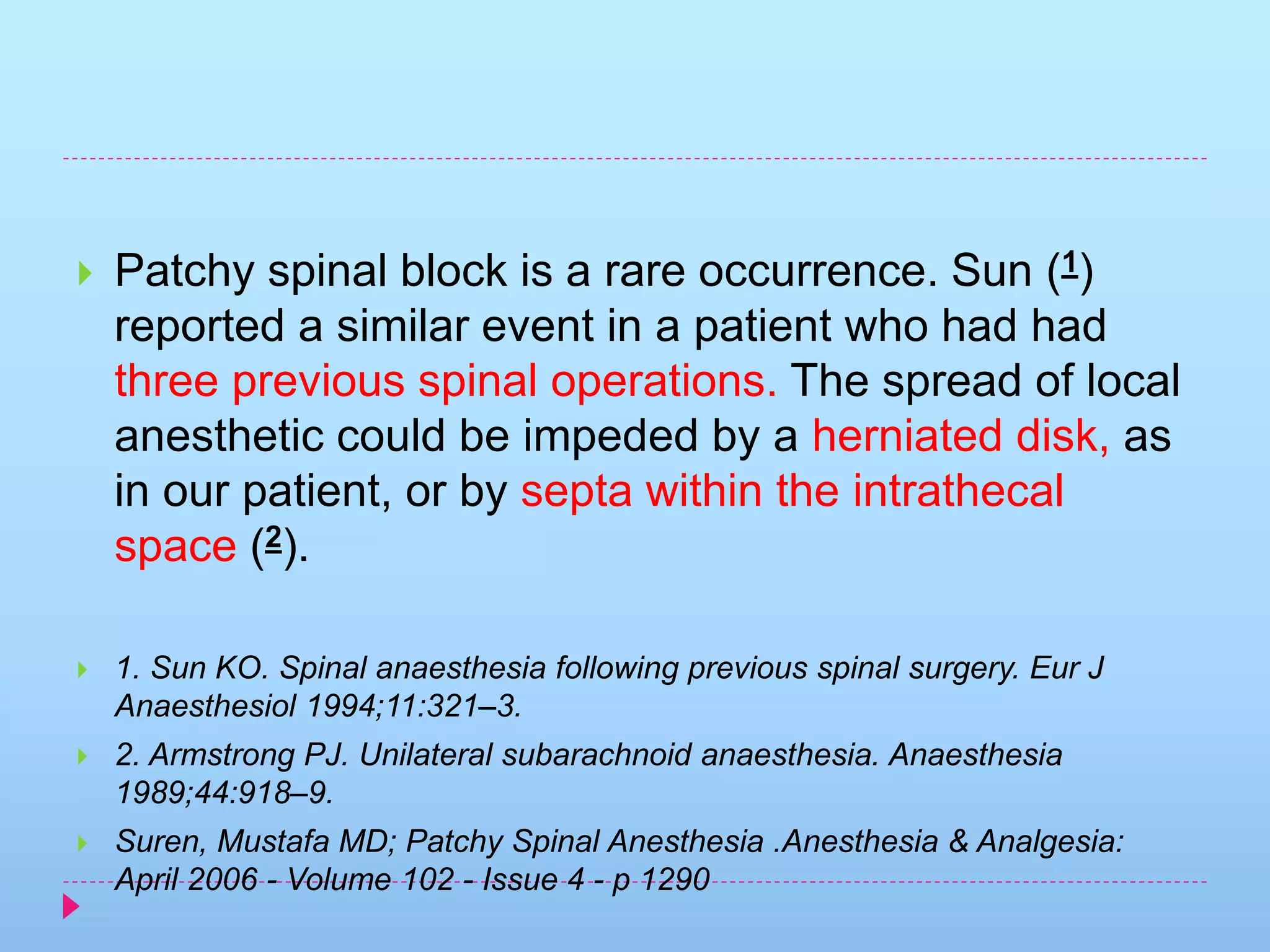 Failed spinal anaesthesia | PPTX