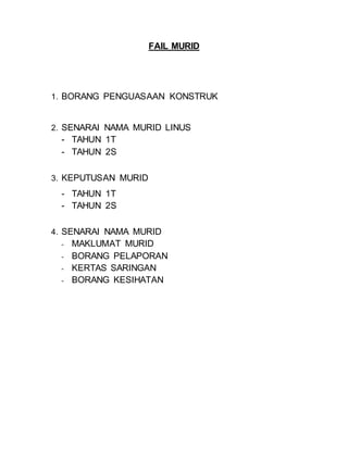 Fail linus isi kandungan | DOCX