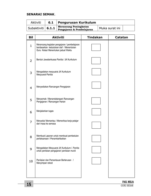 Fail meja guru besar | DOC