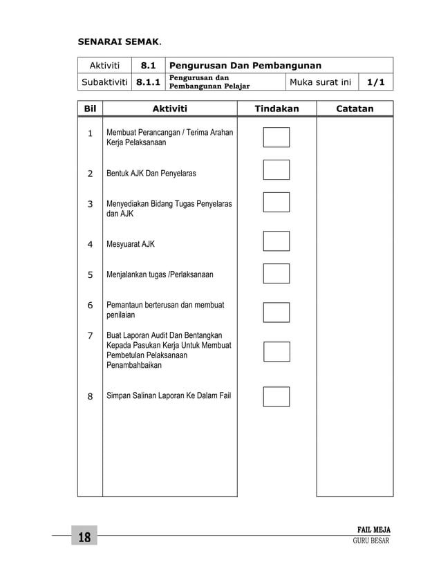 Fail meja guru besar | DOC
