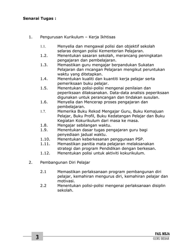 Fail meja guru besar | DOC