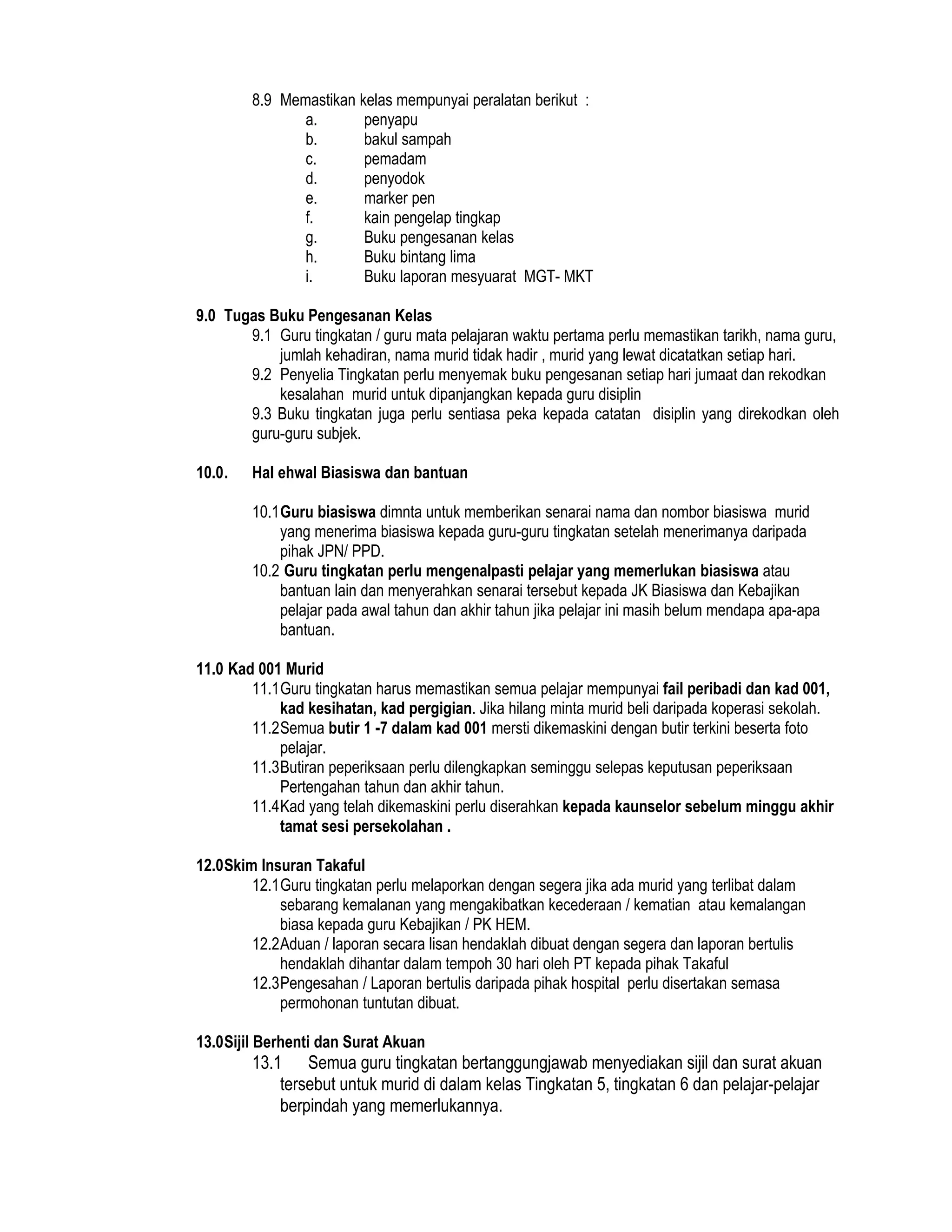 Fail meja guru_kelas | DOC