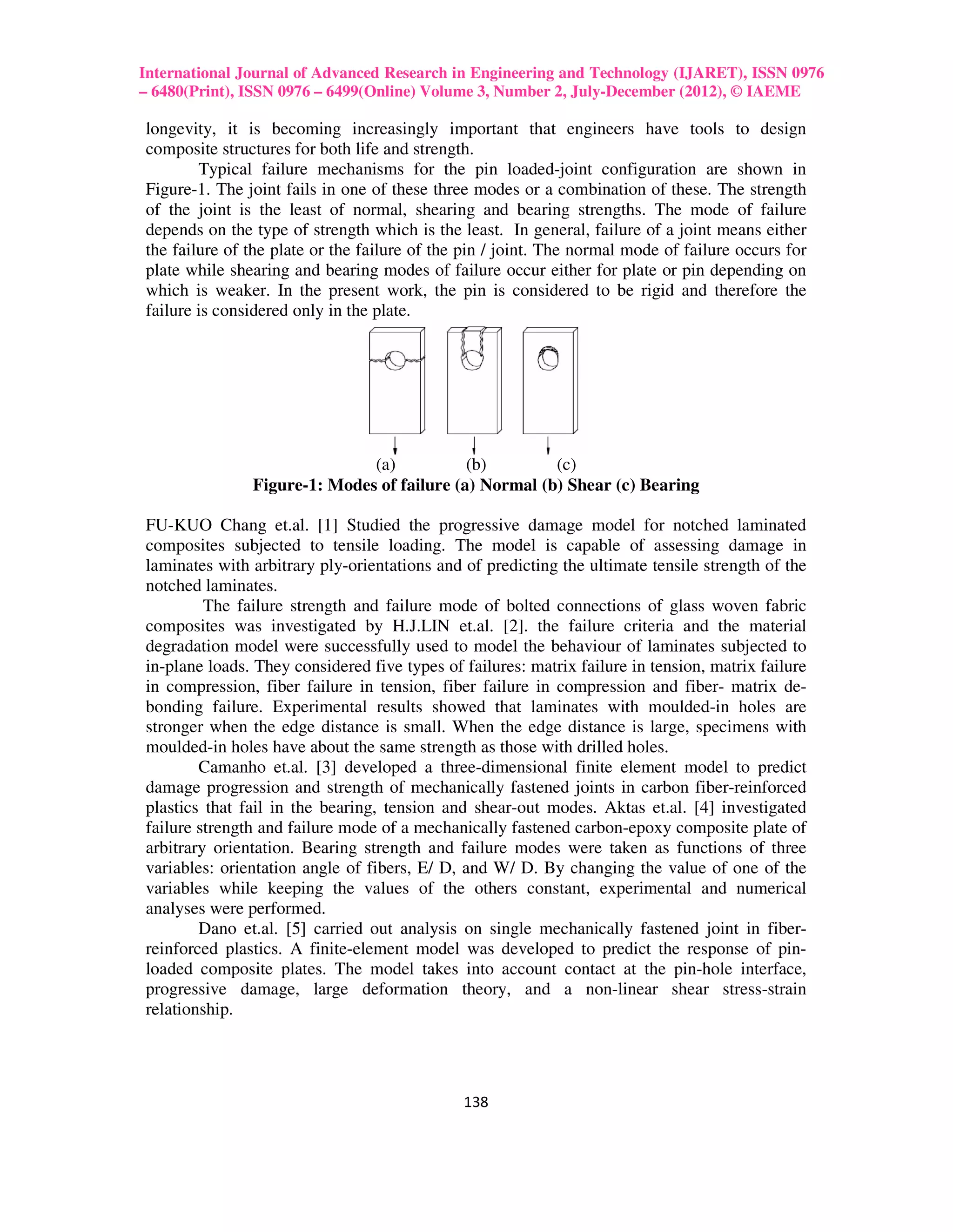 Failure analysis of pin loaded glass epoxy polystyrene composite plates ...