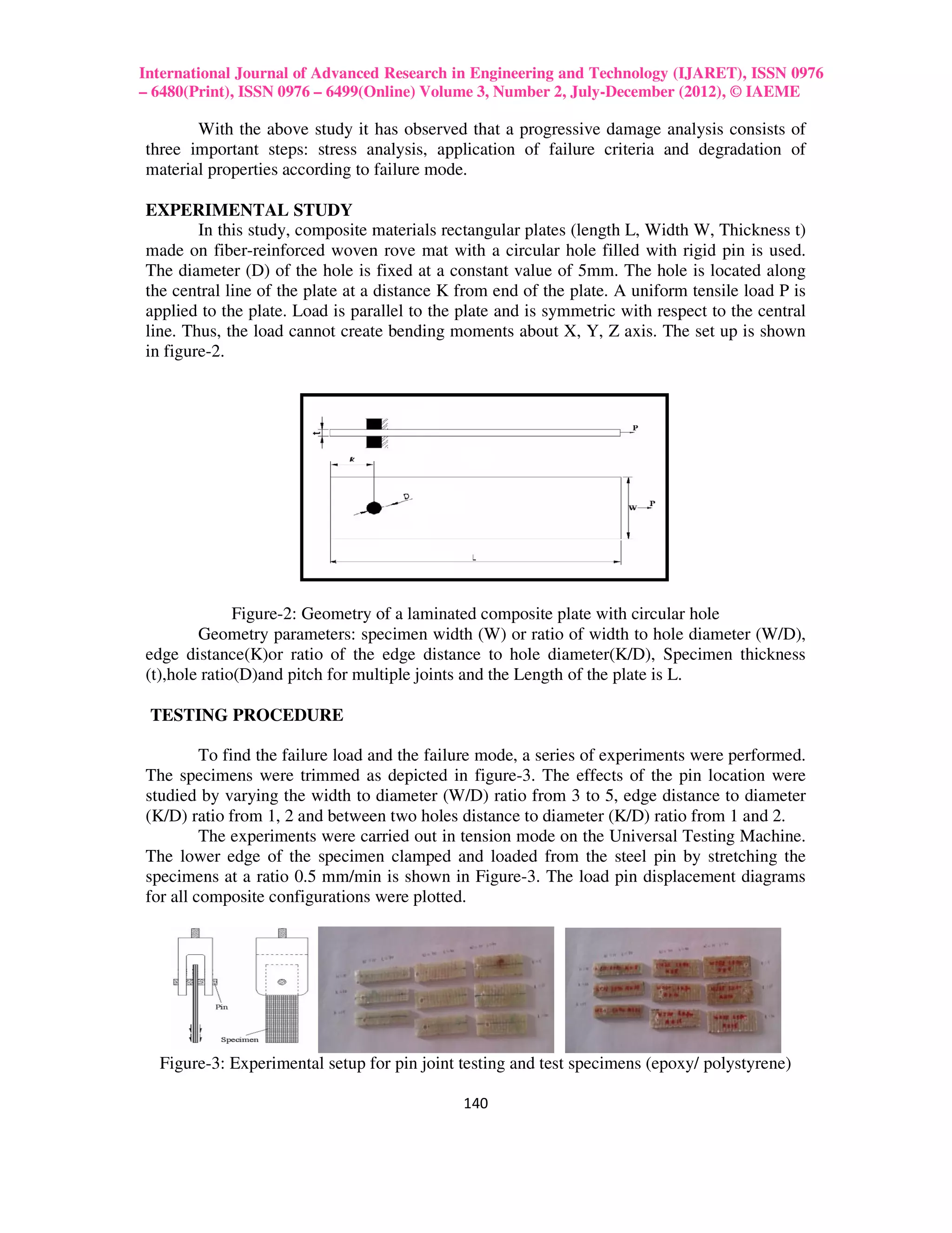 Failure analysis of pin loaded glass epoxy polystyrene composite plates ...