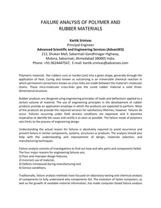 Failure analysis of polymer and rubber materials | PDF