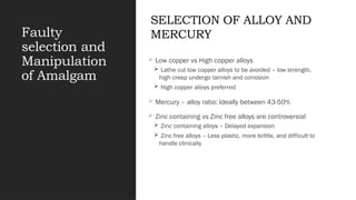 Failure in Amalgam Restorations & Their Reasons | PPTX