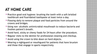 failure in fixed prosthodontics for prosthodontics | PPTX