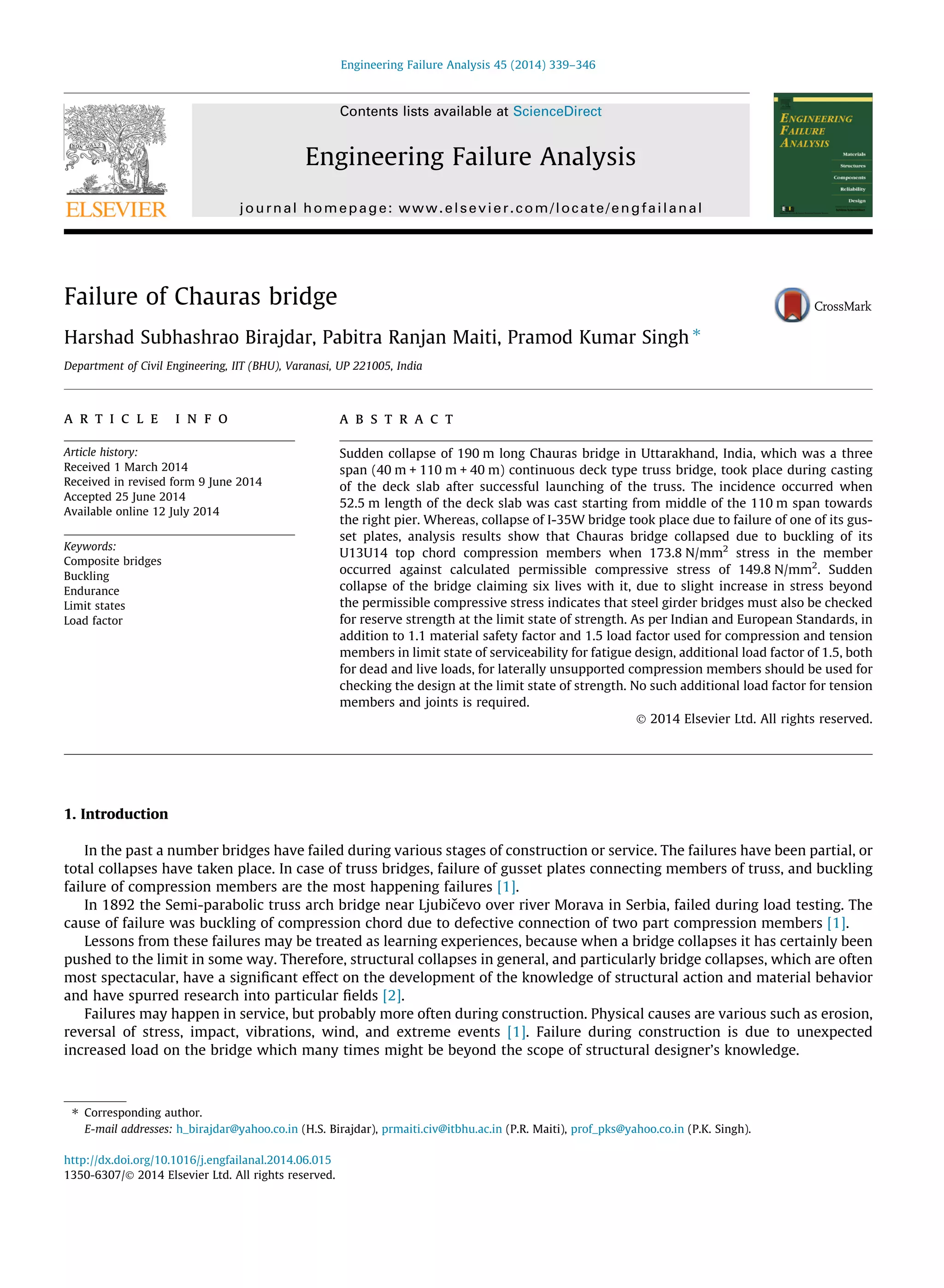 Failure of chauras bridge | PDF