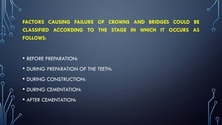 Failure of Crowns and Fixed Dental Prosthesis BY Mashiat and Sabha.pptx