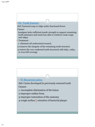 Failure of restorations | PDF