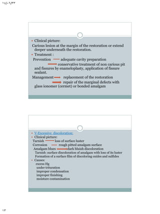 Failure of restorations | PDF