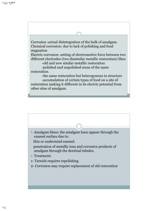 Failure of restorations | PDF