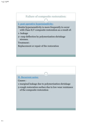 Failure of restorations | PDF