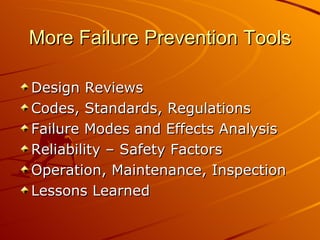 Failure Prevention | PPT