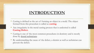 Failures in casting | PPTX