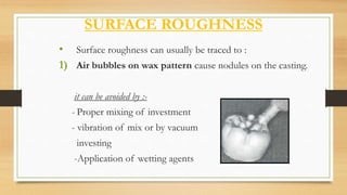 Failures in casting | PPTX