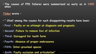 FAILURES IN FIXED PARTIAL DENTURES | PPTX