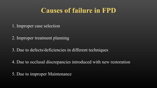 FAILURES IN FIXED PARTIAL DENTURES | PPTX