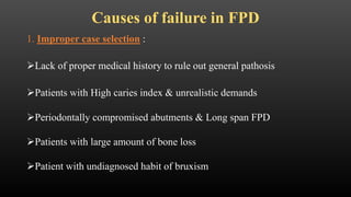 FAILURES IN FIXED PARTIAL DENTURES | PPTX