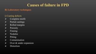 FAILURES IN FIXED PARTIAL DENTURES | PPTX