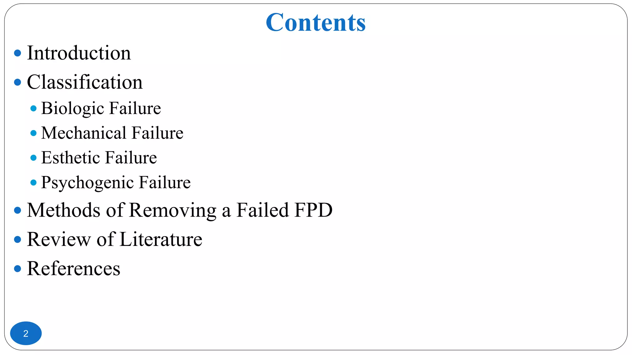 Failures in Fixed Partial Denture | PPTX