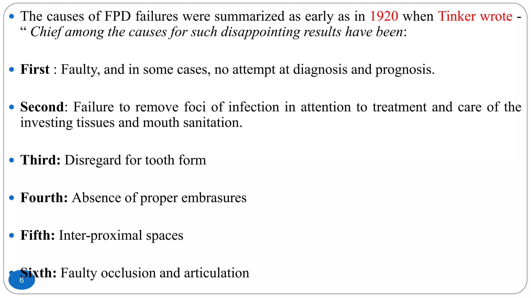 Failures in Fixed Partial Denture | PPTX