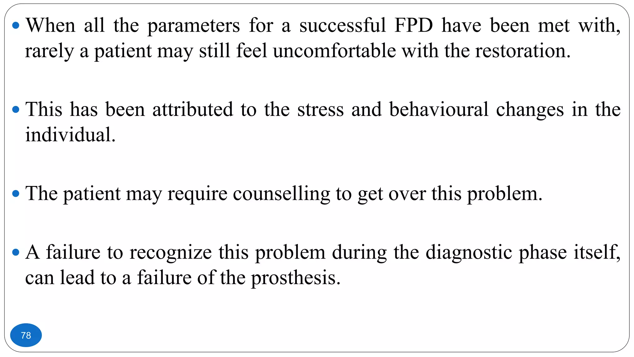 Failures in Fixed Partial Denture | PPTX