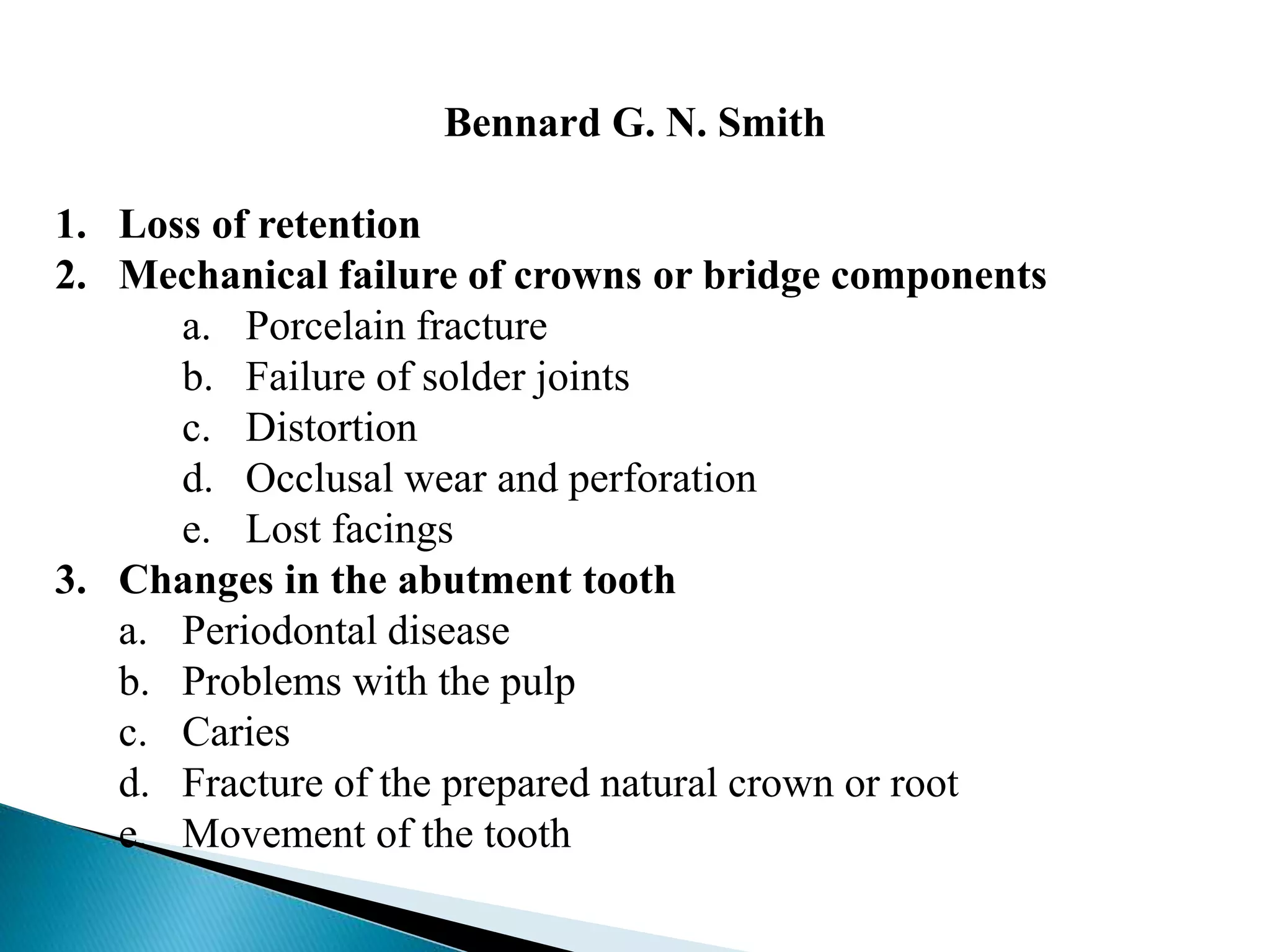 Failures in fpd | PPT