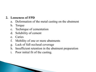 Failures in fpd | PPT