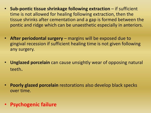 Failures in FPD.pptx | Dental Health | Diseases and Conditions