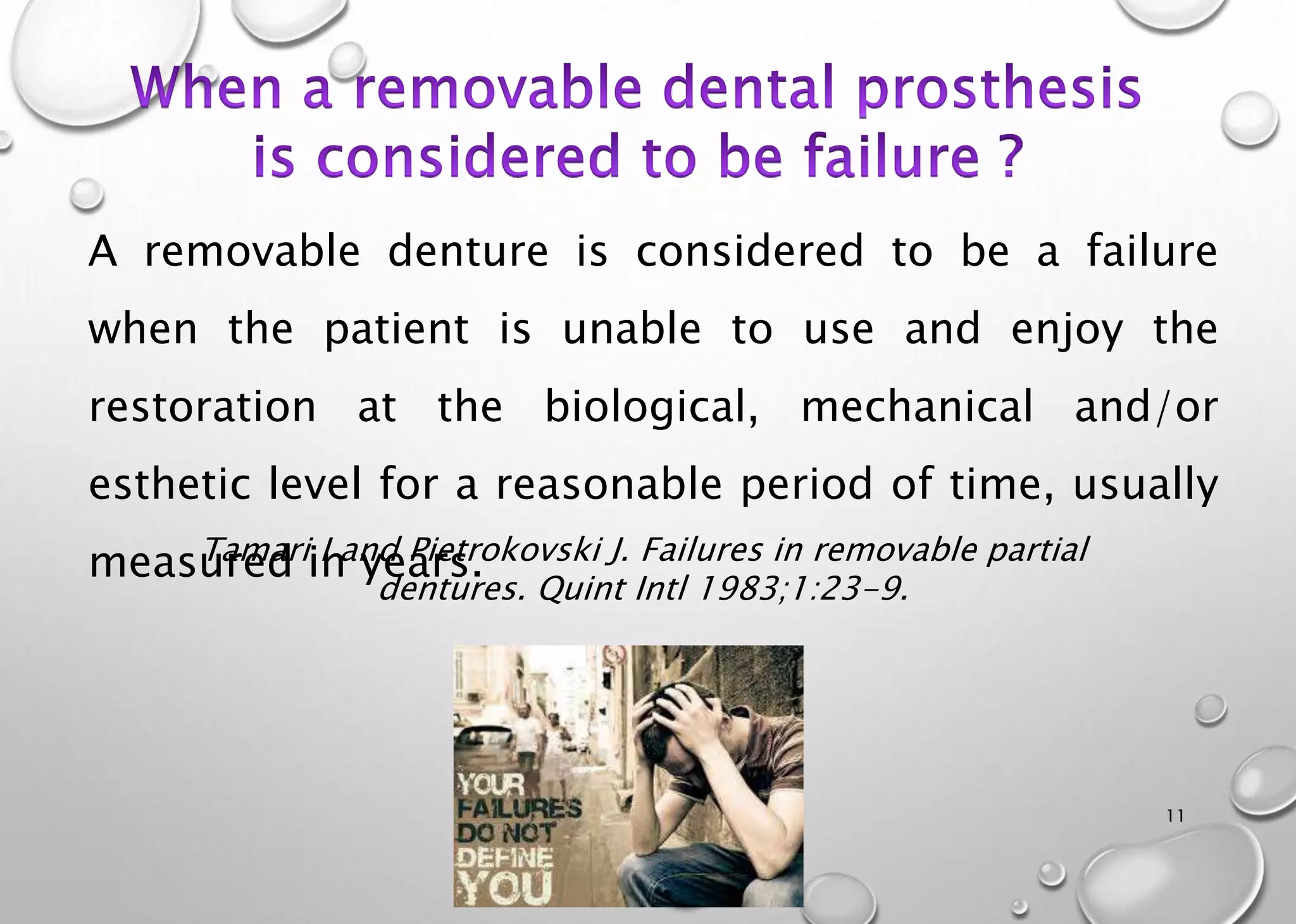Failures in Removable Partial Denture Prosthodontics | PPTX