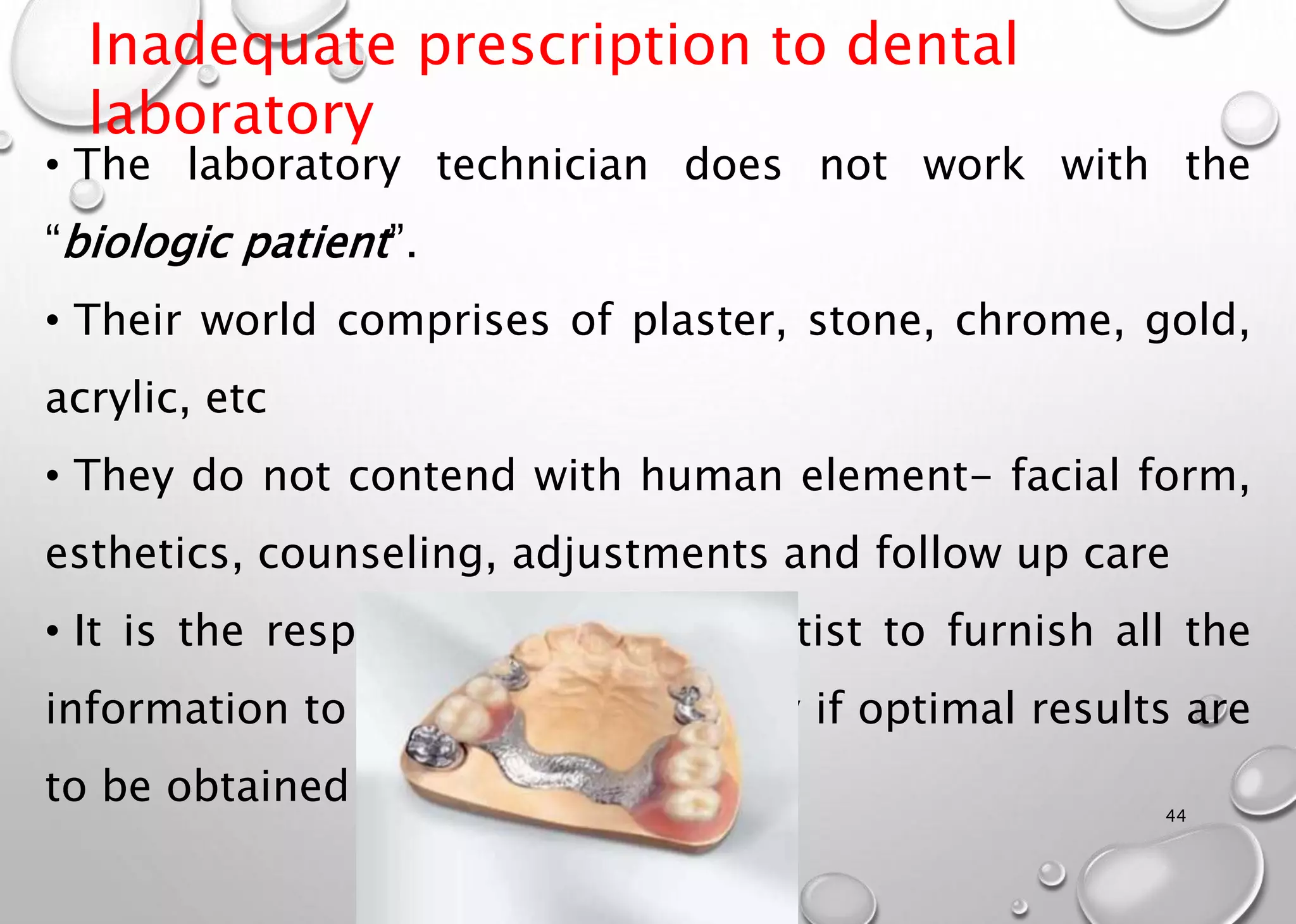 Failures in Removable Partial Denture Prosthodontics | PPTX