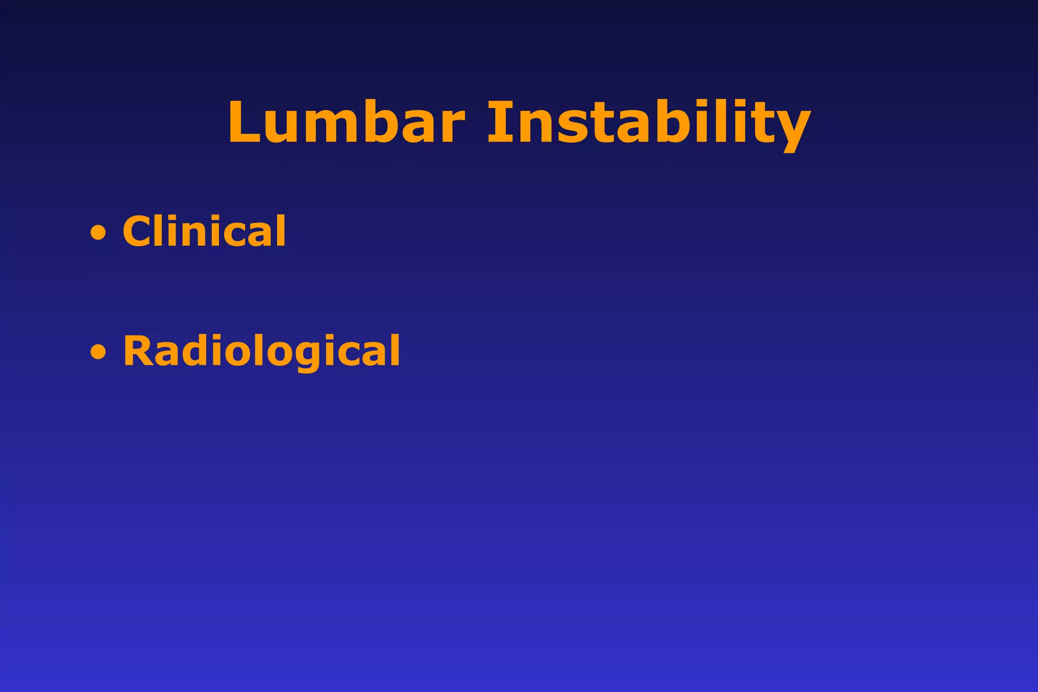 Failures lumbar instability | PPT