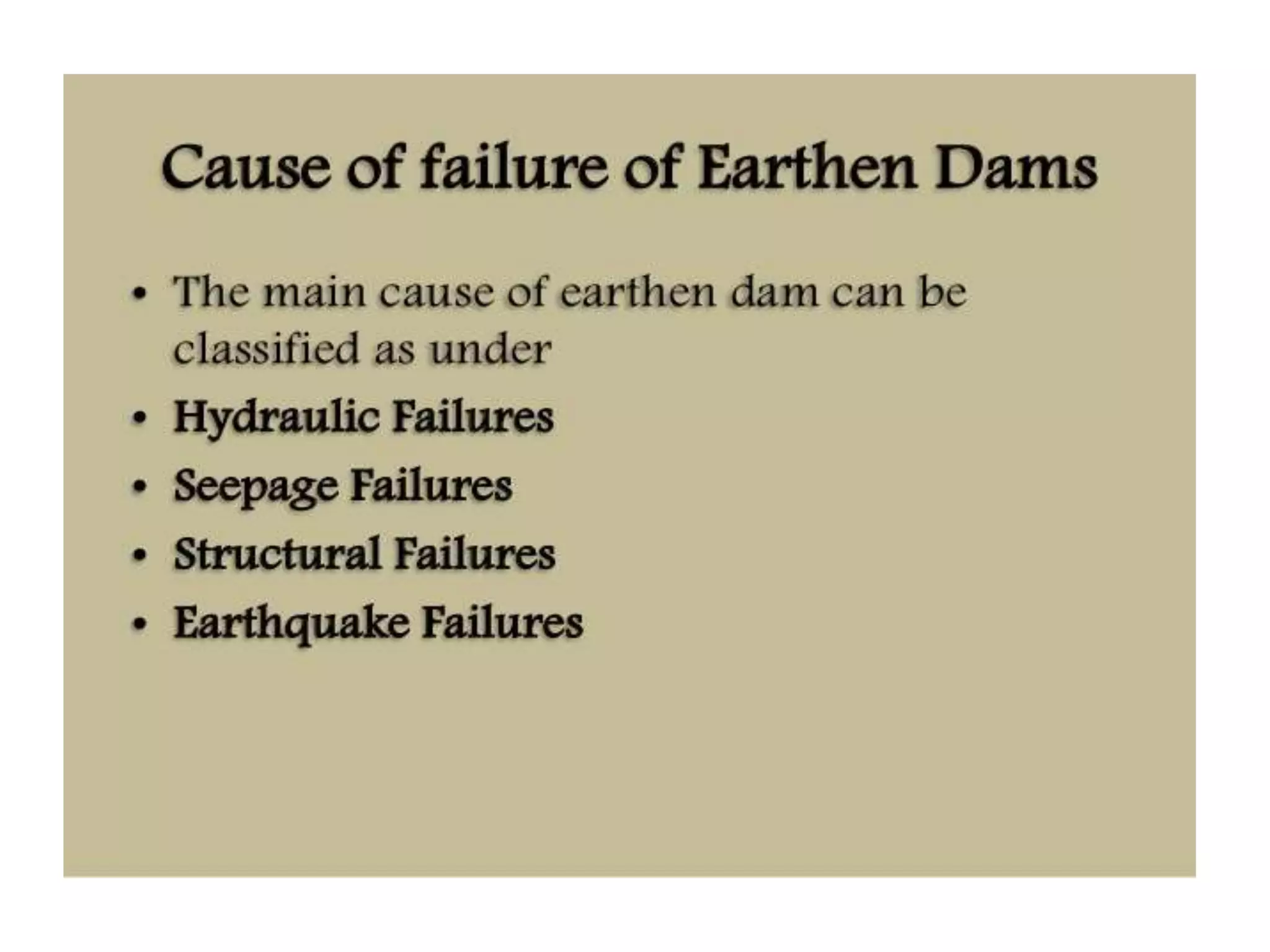 Failures of a earthen dam | PPT