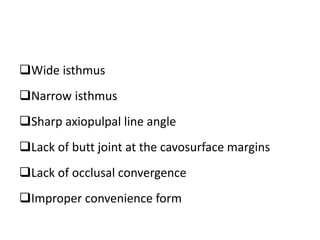 FAILURES OF AMALGAM RESTORATION | PPTX