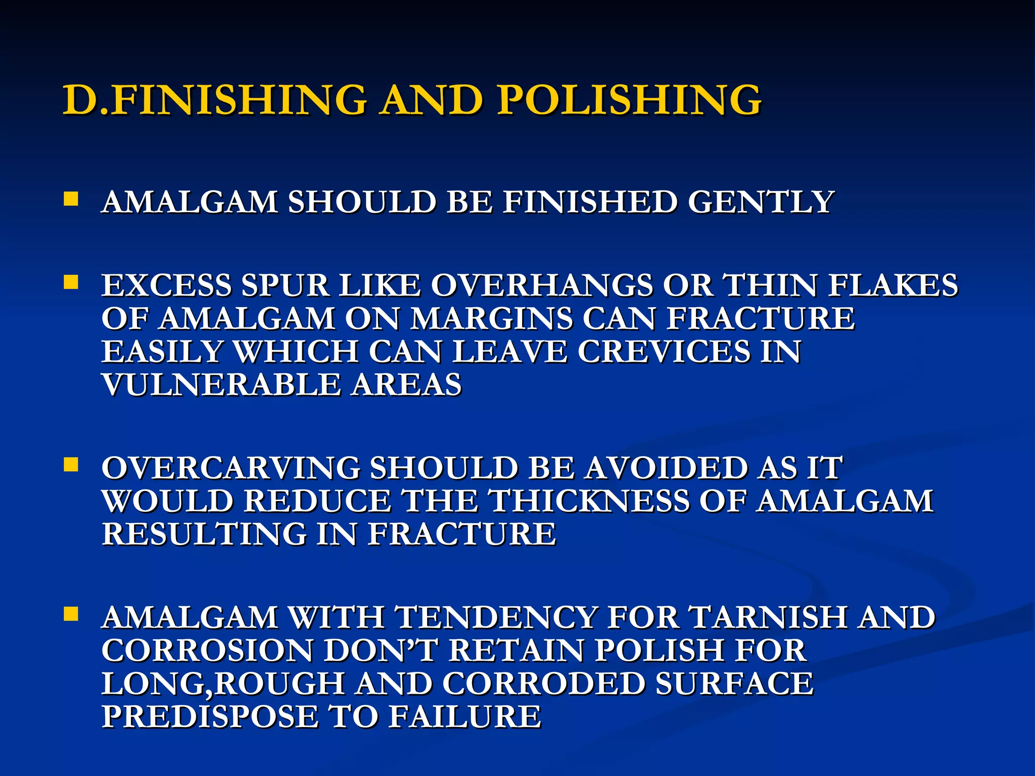 Failures Of Dental Amalgam | PPT