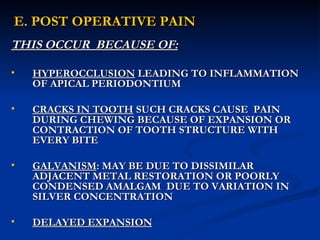 Failures Of Dental Amalgam | PPT
