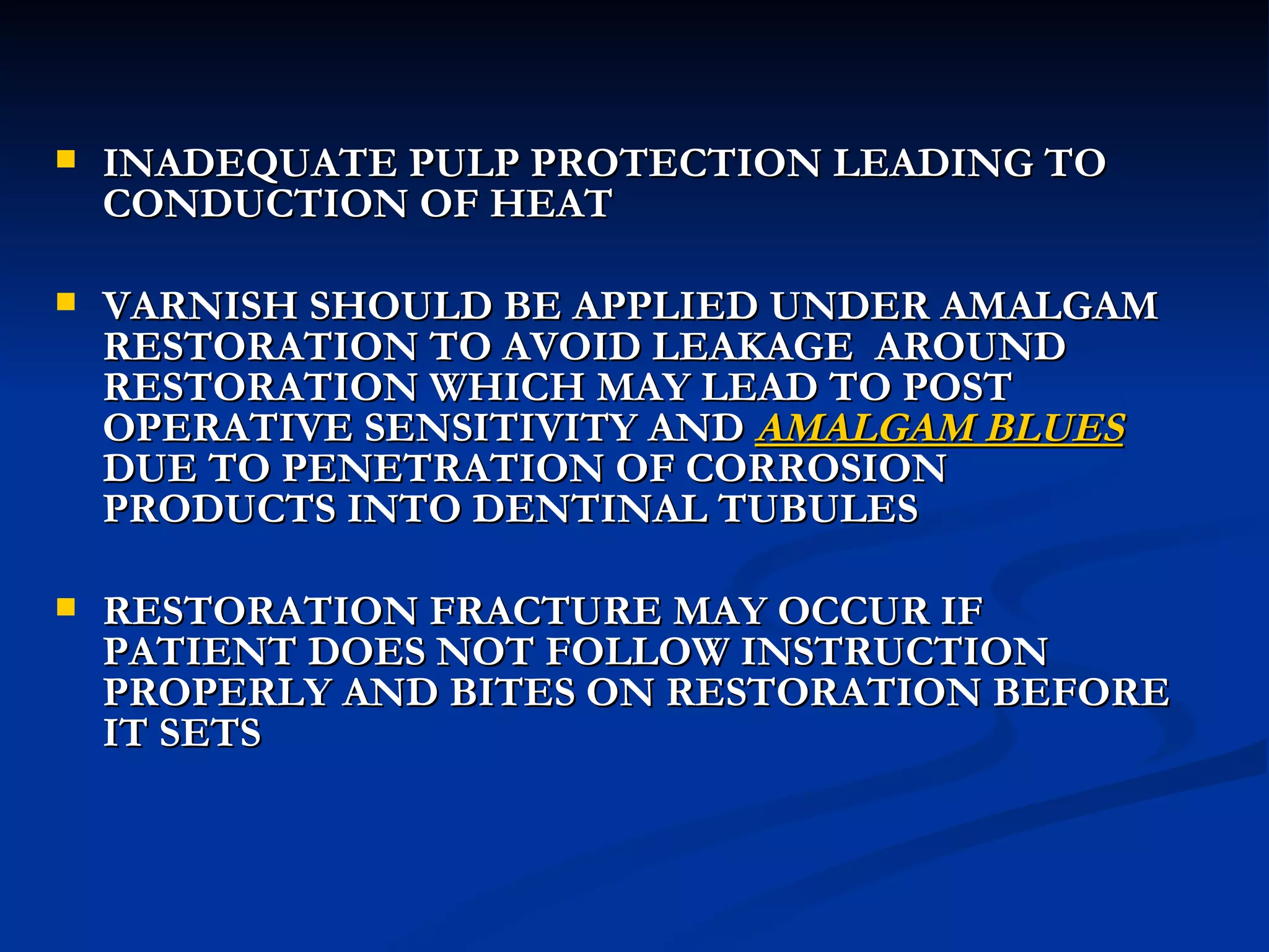 Failures Of Dental Amalgam | PPT