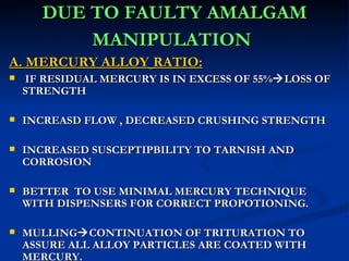 Failures Of Dental Amalgam | PPT